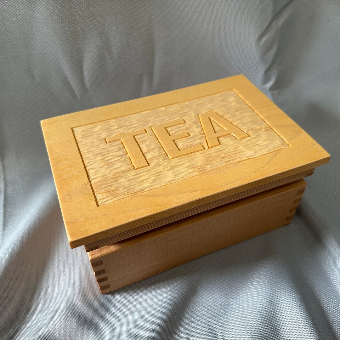 Small Tea Box With Carved Lid. - Etsy