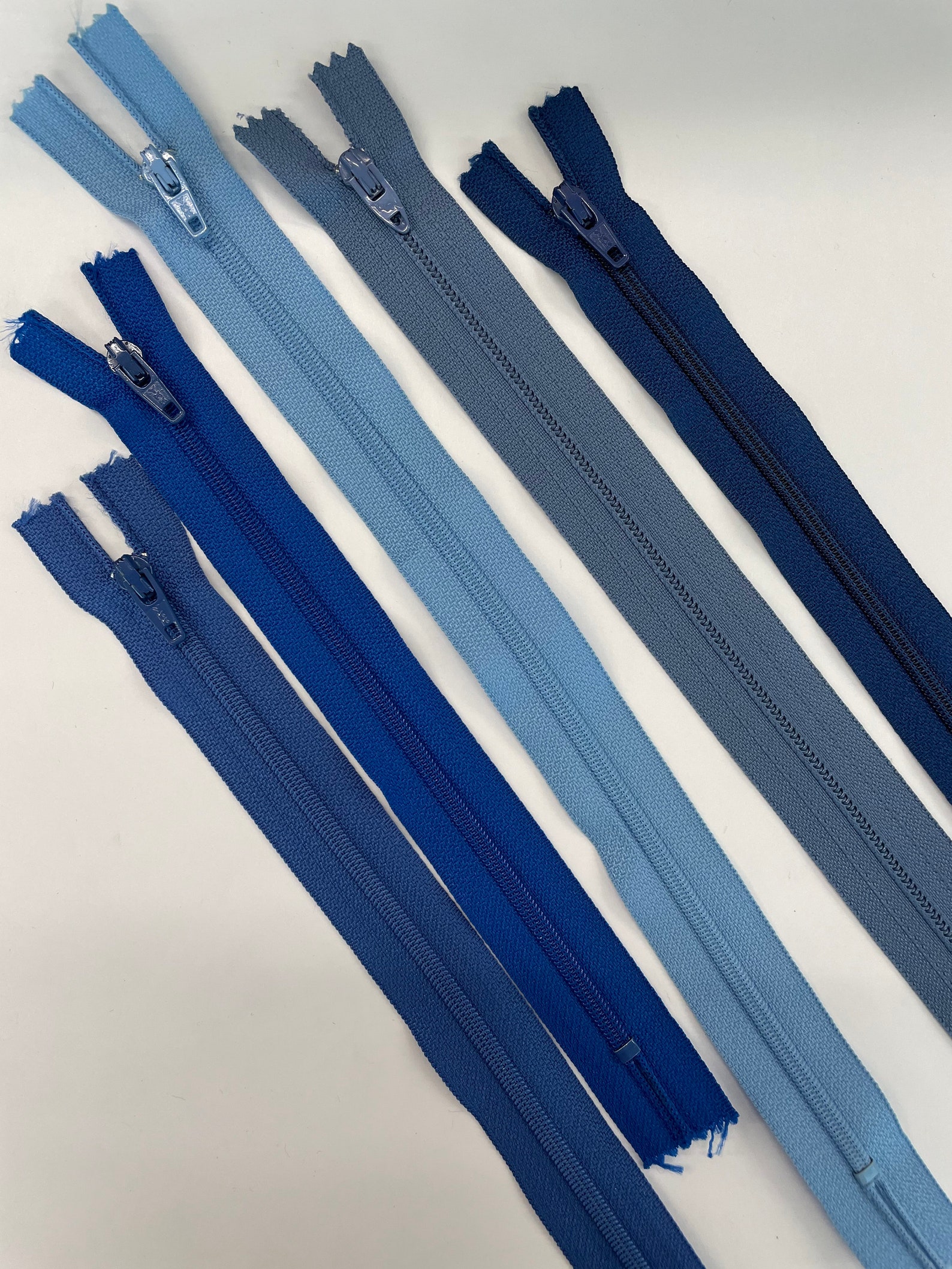 Assortment of Plain Zippers in Shades of Blue - Etsy