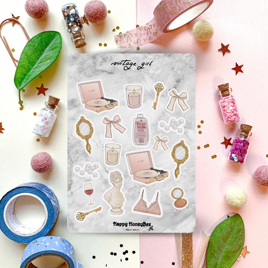 Vintage Girl Sticker Sheet for All Planners Organizers - Etsy