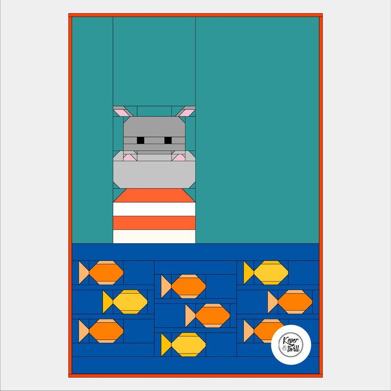Hippo Quilt PDF Pattern – Baby Quilt & Mini Quilt – Beginner Friendly ...