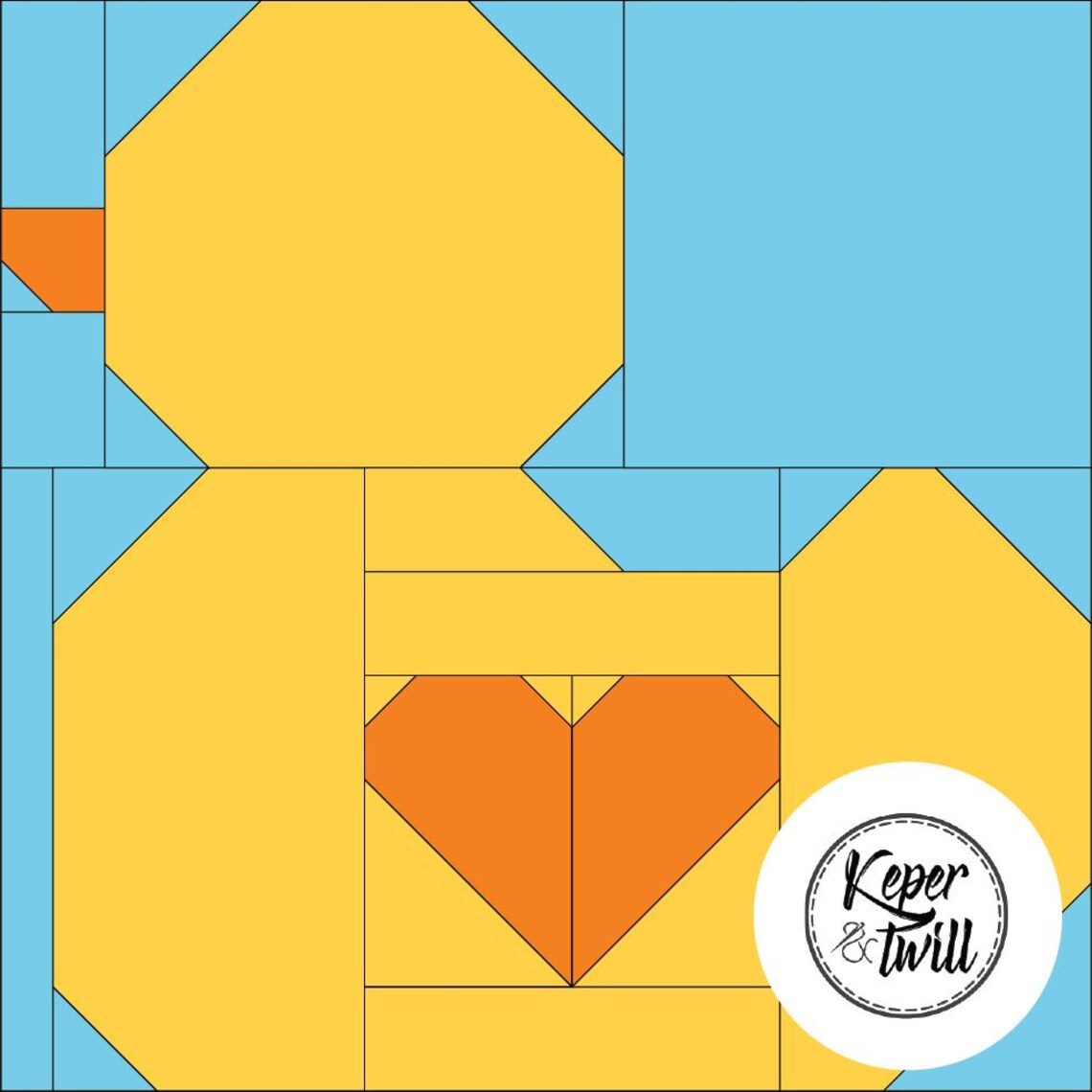 Rubber Duck Quilt Block Pattern: Easy Piecing, Two Sizes (PDF Download ...
