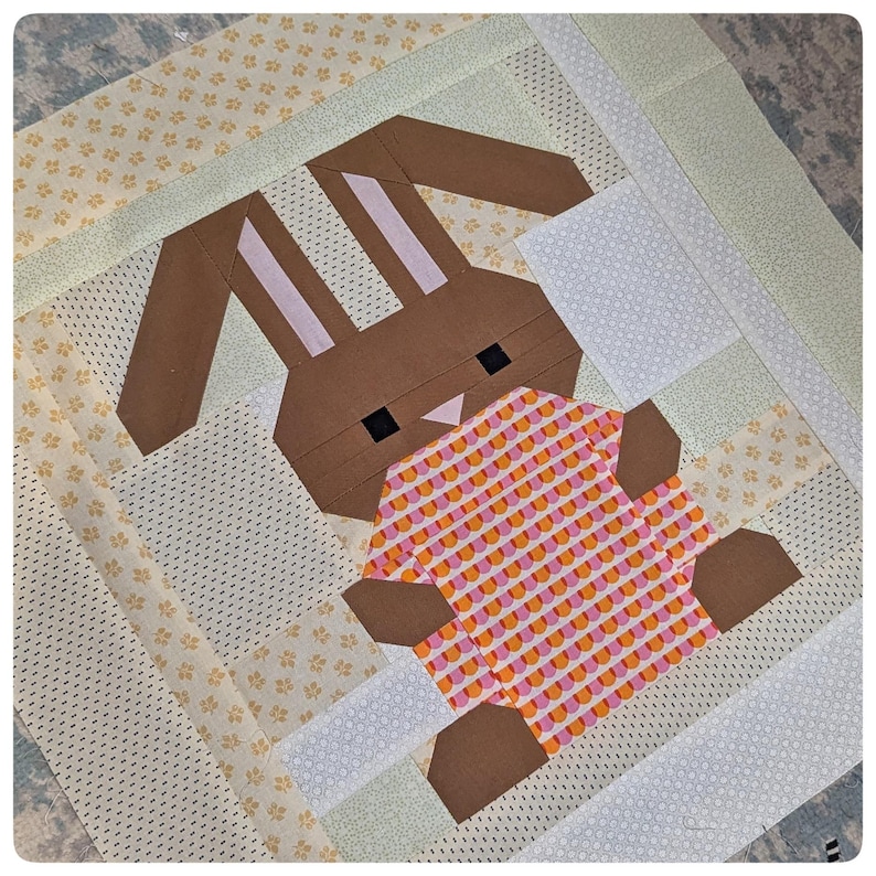PDF Easter Bunny Quilt Block Pattern - Etsy
