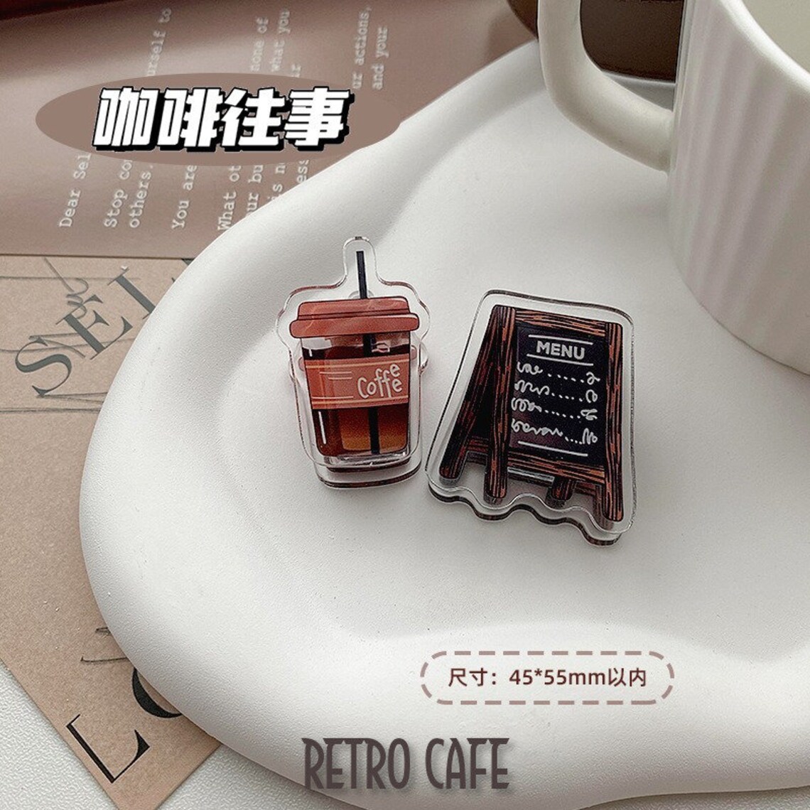 LATTE MEMORY Two-pack COFFEE Clip Paper Binder Clip Notebook Clip ...