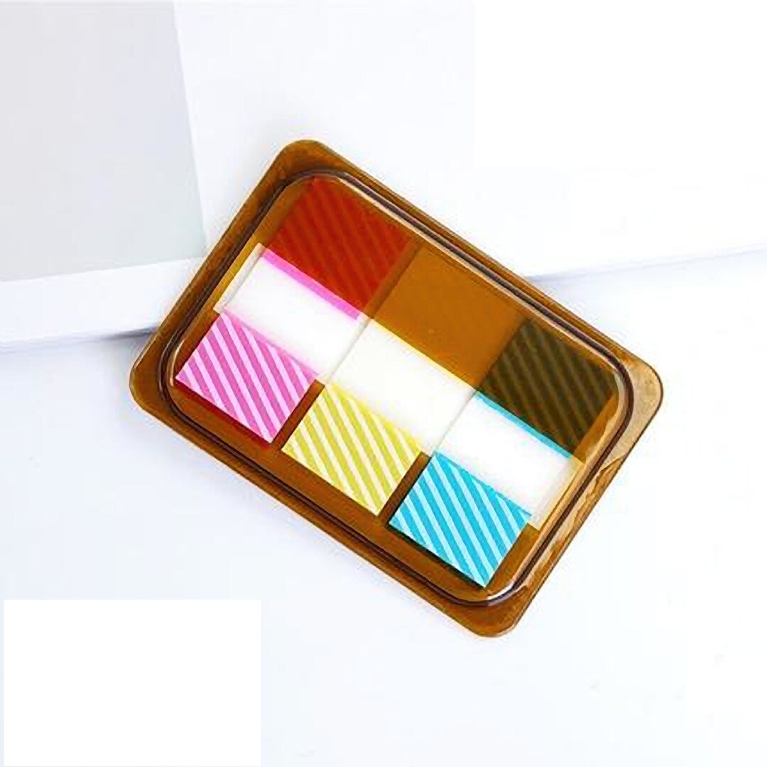 CANDY STRIPE Pop-up Sticky Notes Translucent Index Tabs Flags Neon Page ...