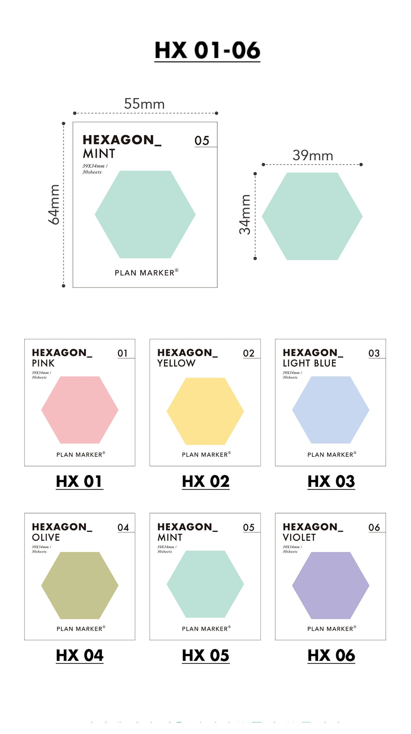 PAPERIAN Single Plan Marker HEXAGON Note Sticky Note Small Sticky Note ...