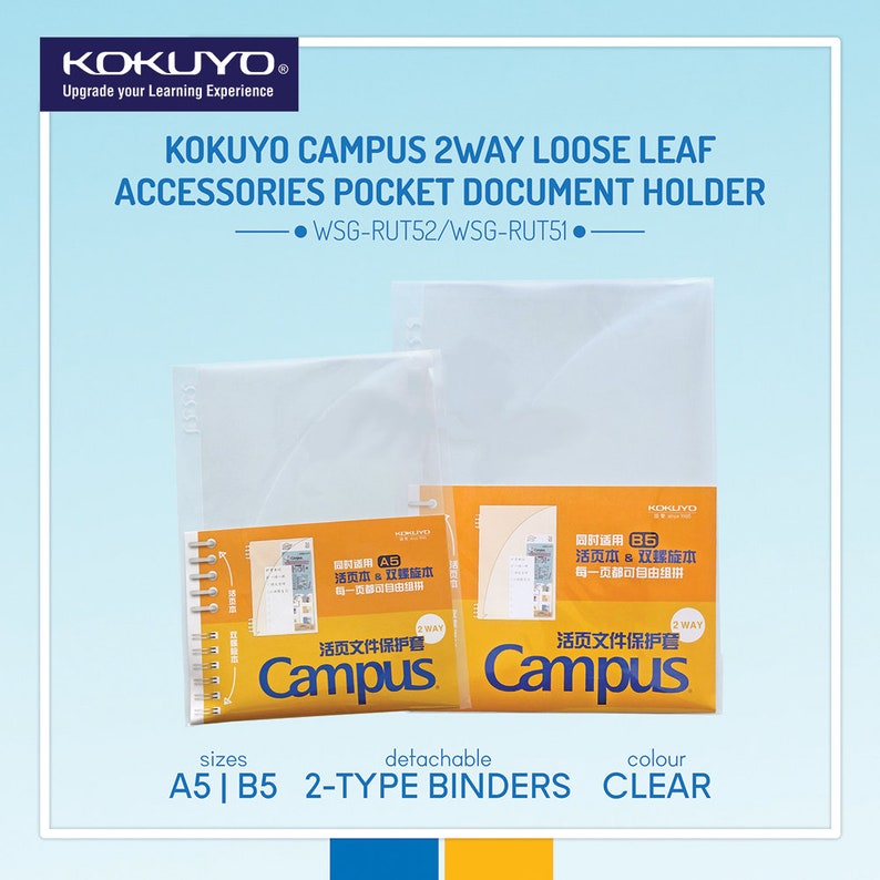 Kokuyo 2way B5 Pocket Document Folder Pocket Sleeve Smart Ring - Etsy