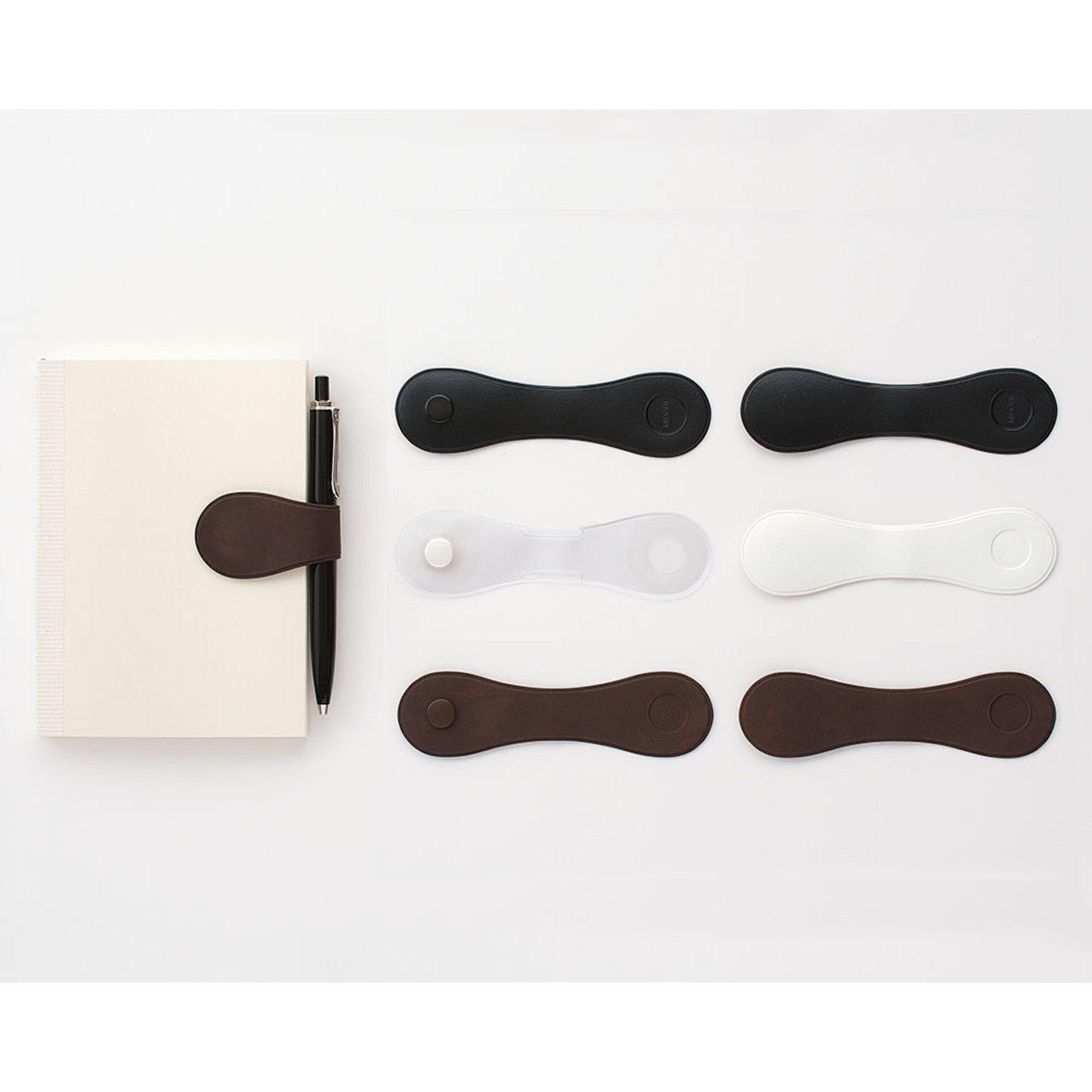 BLACK Midori Belt Seal SNAP Pen Holder Pen Clip and Notebook Closure ...