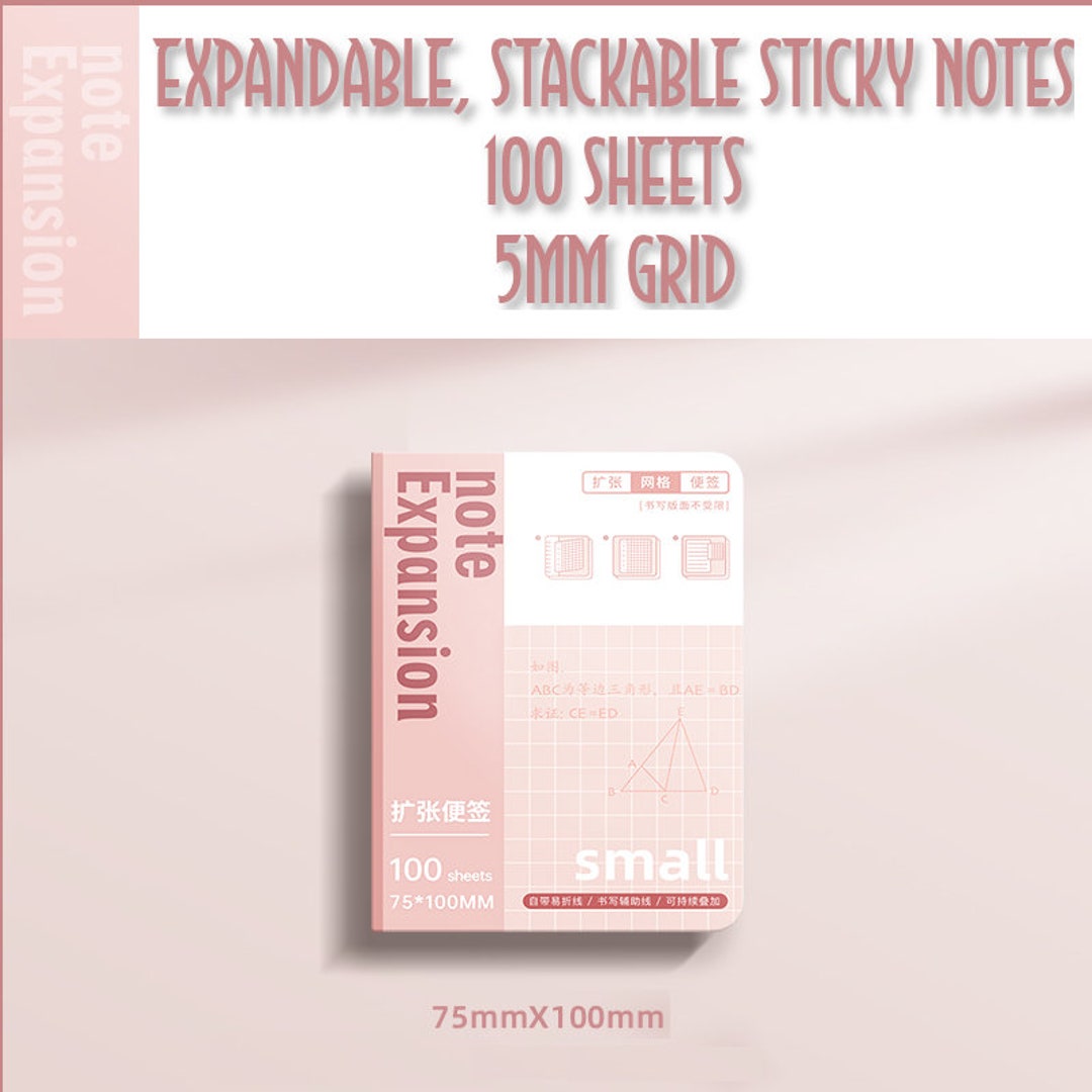 Small 5mm GRID EXPANDABLE STACKABLE Extension Vertical Sticky Notes ...