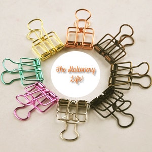 PURPLE Skeleton Frame Hollow Binder Clips - Small, Medium & Large ...