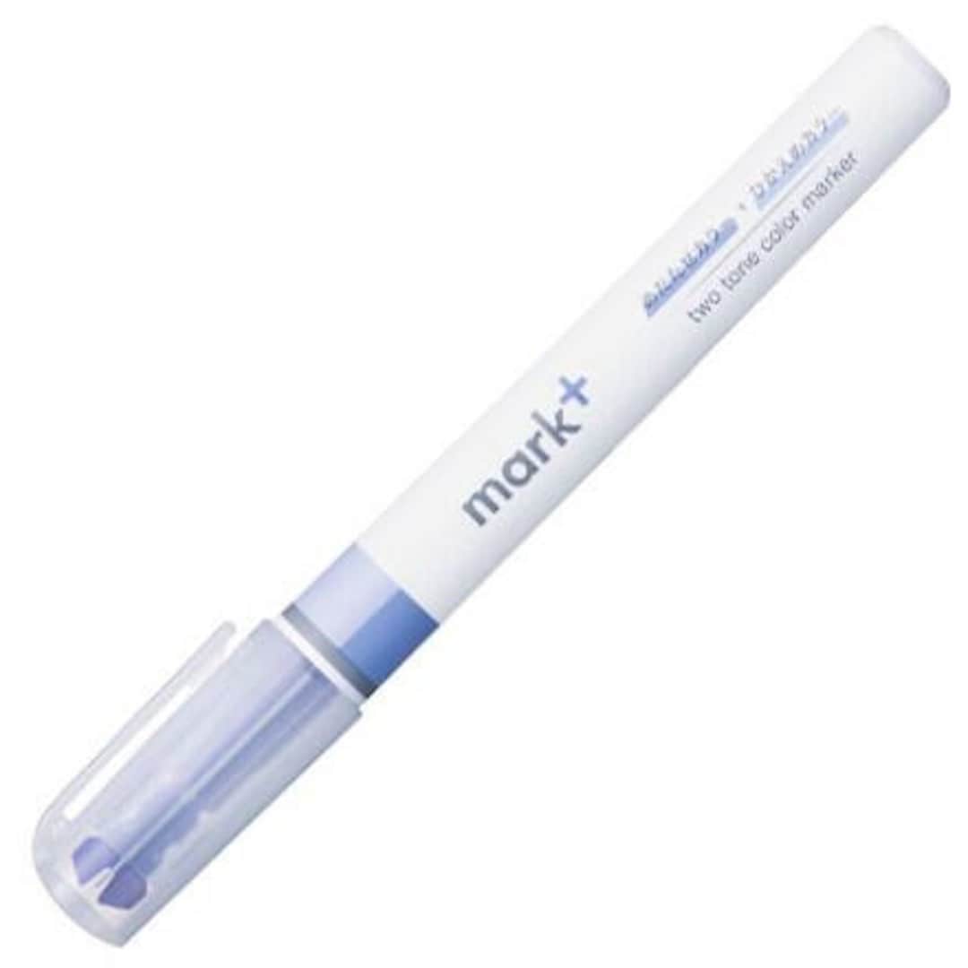 DARK BLUE Kokuyo Mark+ Two Tone Highlighter Dual Tone Highlighter Pen ...