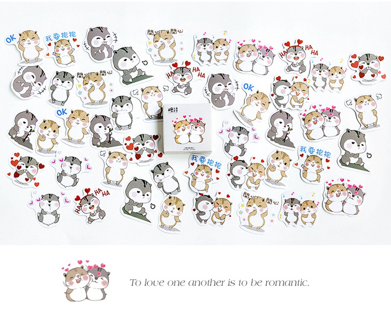 Premium Die-cut Stickers Chipmunk Love Romance - Etsy