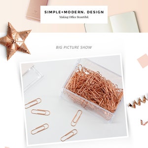 SET OF TEN Rose Gold Small Paper Clips | 28mm - Etsy