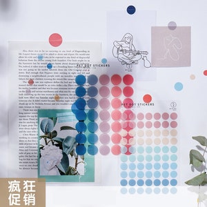 TRANSPARENT PET Pastel Dot Stickers Circle Stickers | Glaze - Etsy