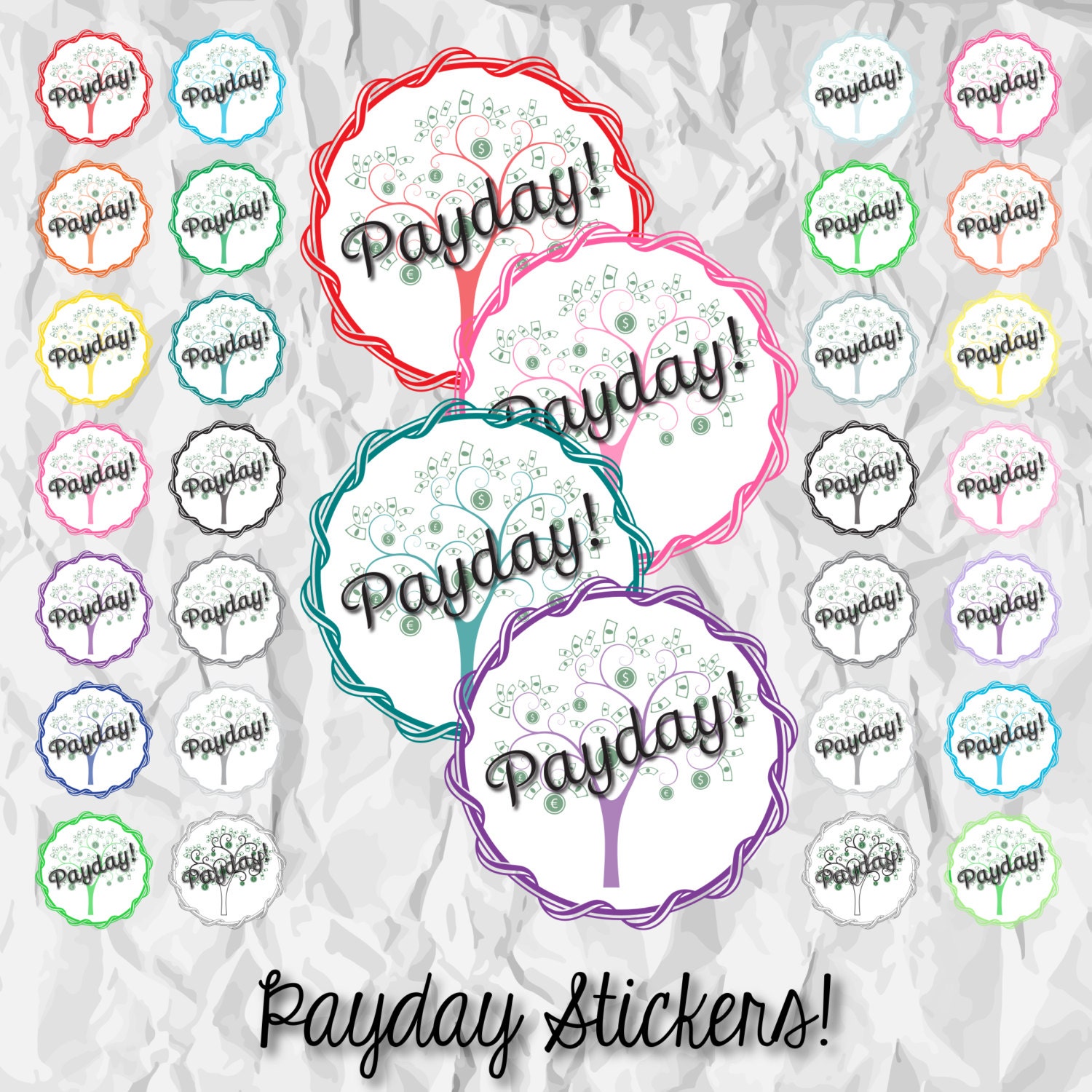 PRINTABLE & Cut File Silhouette Cut File Payday Pay Day Paycheck Money ...