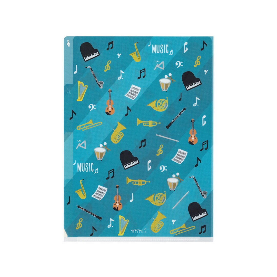 Midori A5 Musical INSTRUMENTS 3 Pocket Clear Folder MD Folder Water ...