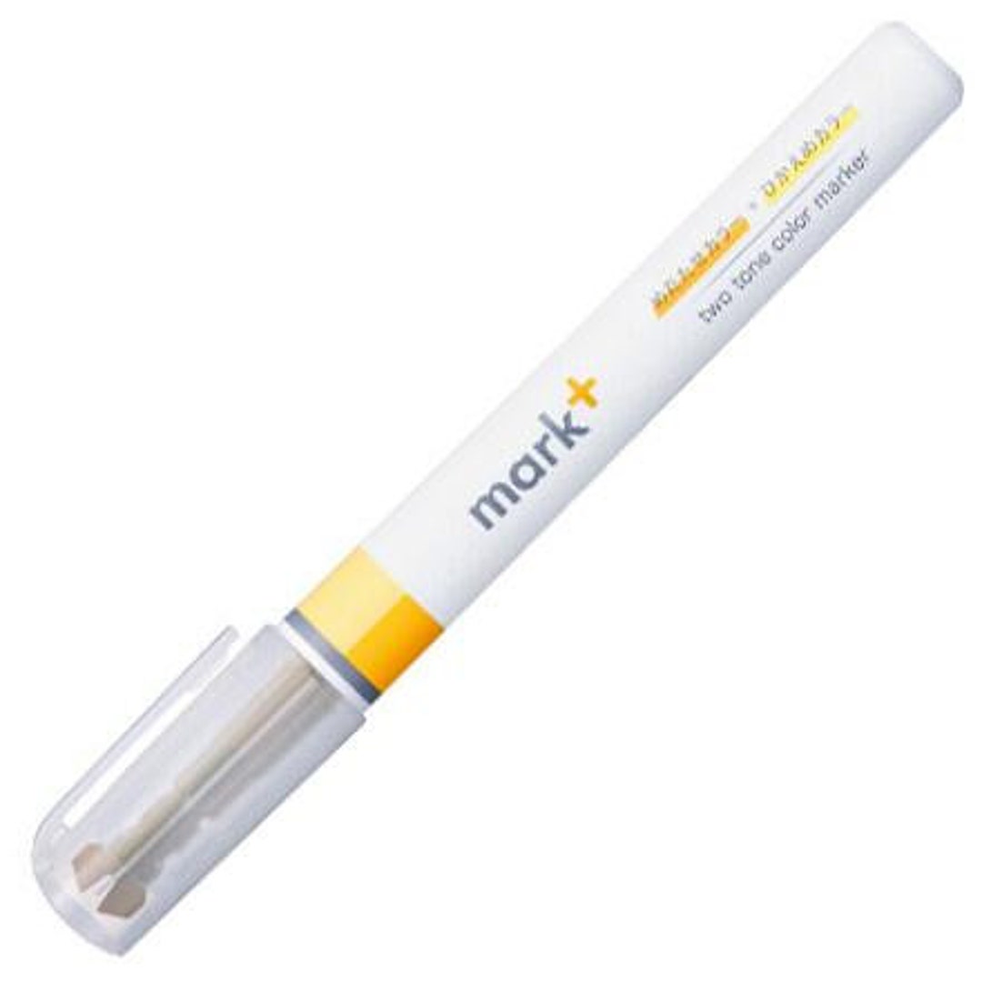 GOLD Kokuyo Mark+ TWO Tone Highlighter Dual Tonehighlighter Pen Two Way ...