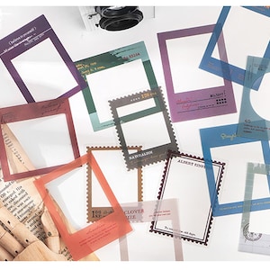 TRANSPARENT PET Picture FRAME Stickers Film Negative Stickers Border ...