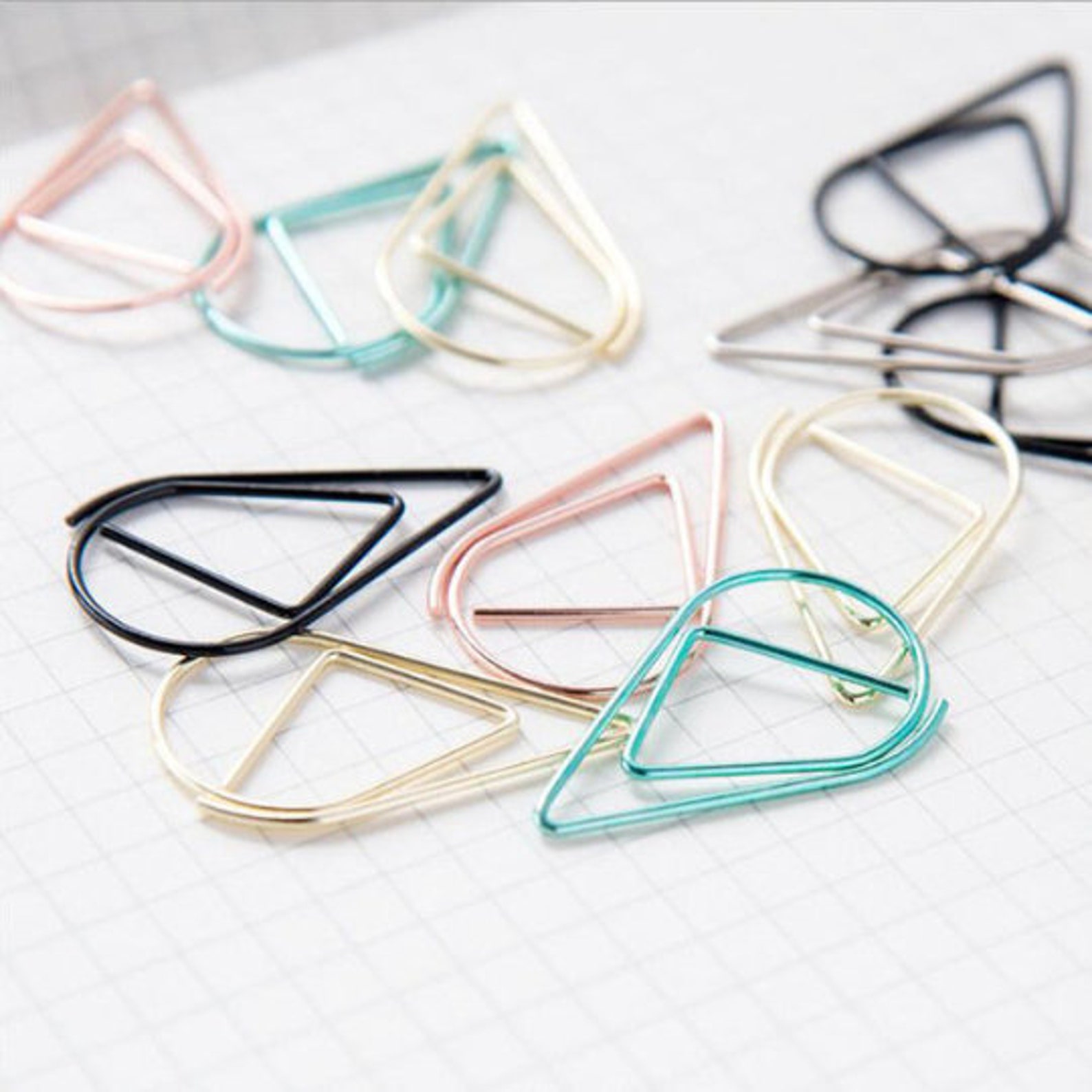 Black Set Water Drop Tear Drop Teardrop Paper Clips Clips Paper Clips ...