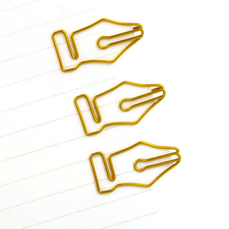 Fountain Pen Nib Paper Clip ROSE GOLD Copper Nib Paper Clip Gold ...