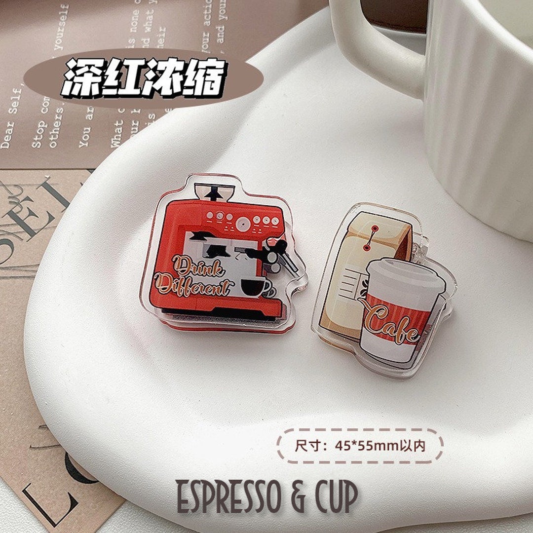 ESPRESSO & CUP Two-pack COFFEE Clip Paper Binder Clip Notebook Clip ...