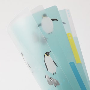 Midori A4 PENGUINS 3 Pocket Clear Folder MD Folder Water Resistant ...