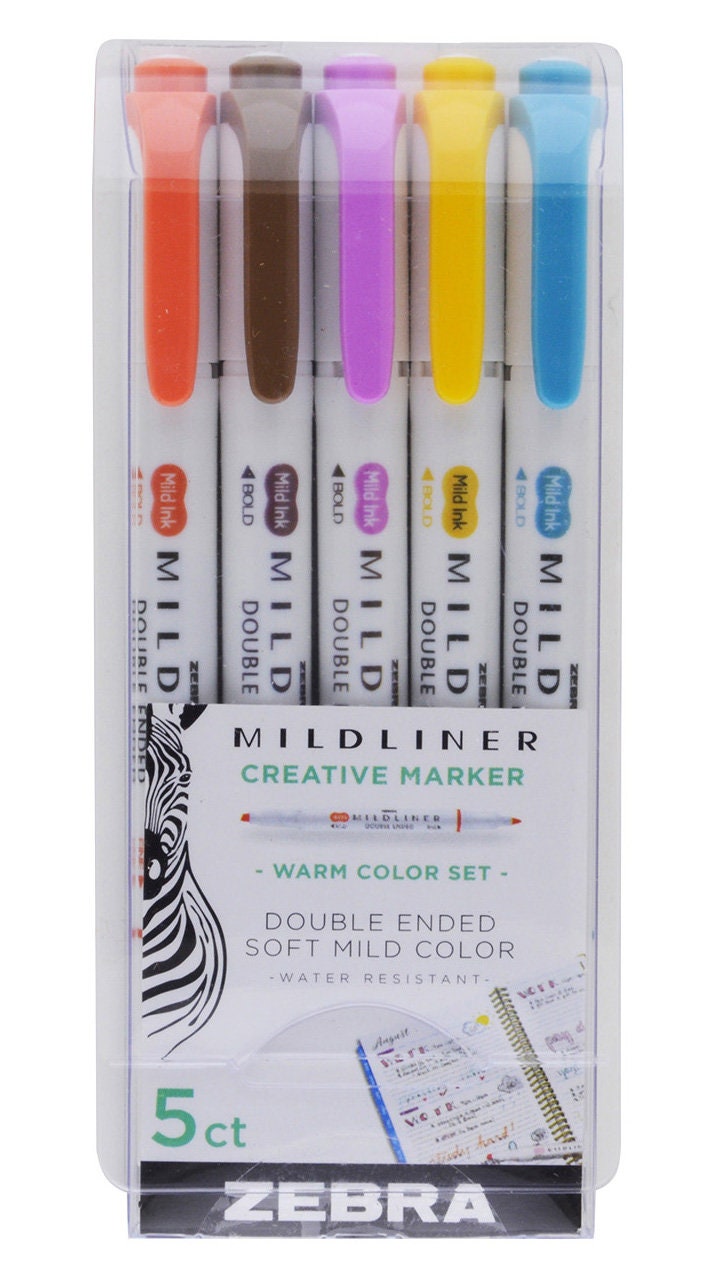 Zebra Mildliner SOFT MILD Mildliner Set of 5 | Blue Package Set WKT7-5C ...
