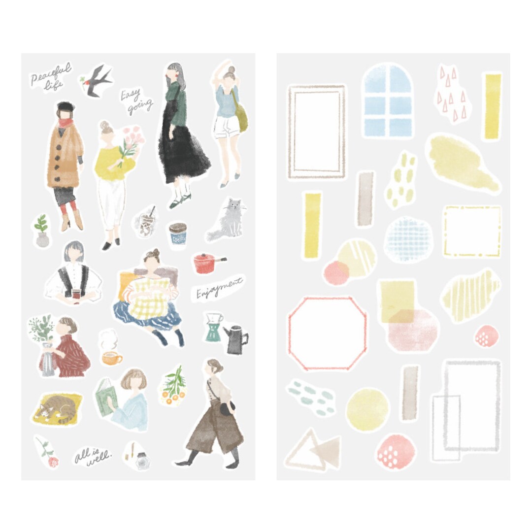 FASHION Midori Seal Collection Two Sheets Planner Stickers Calendar ...