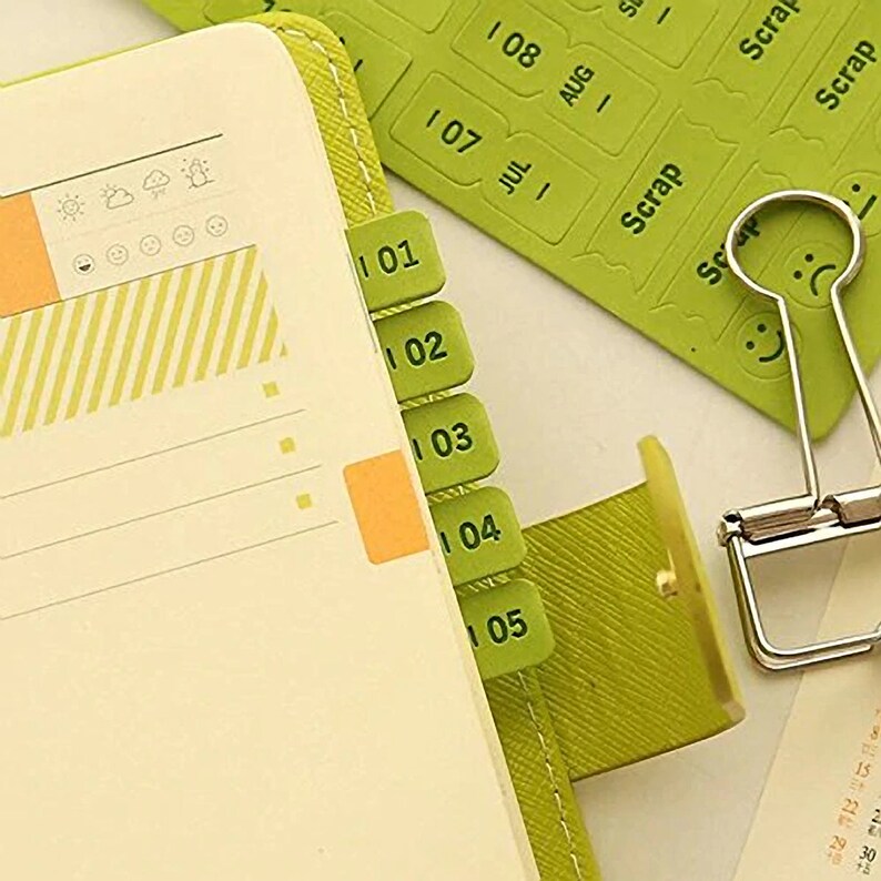 Colorful DARK BLUE Cagie PU Leather Index Tabs Monthly Index Tabs ...