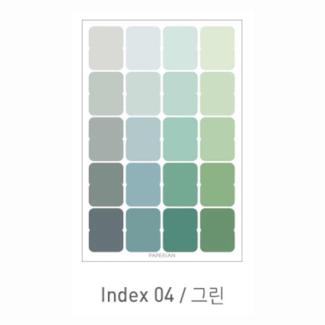 PAPERIAN GREEN INDEX Color Palette Stickers Tabs Stickers Blank ...