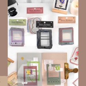 TRANSPARENT PET Picture FRAME Stickers Film Negative Stickers Border ...