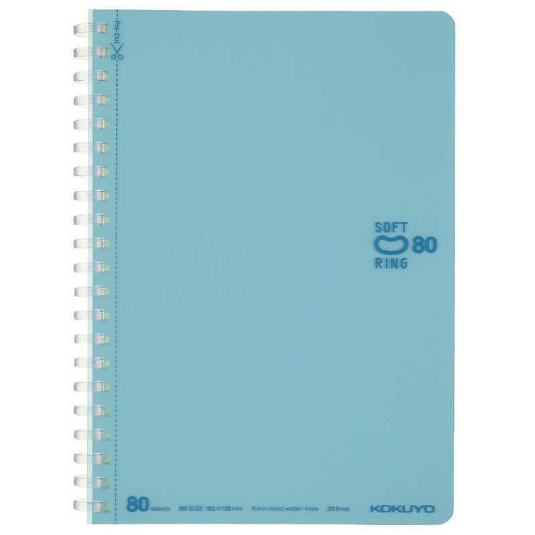 Kokuyo B6 Soft Ring B6 LIGHT BLUE Notebook Dotted Line 6mm Rule ...
