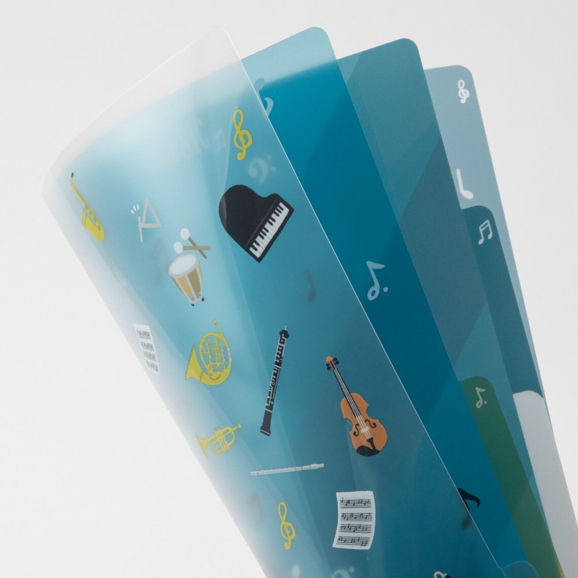 Midori A4 Musical INSTRUMENTS 3 Pocket Clear Folder MD Folder Water ...