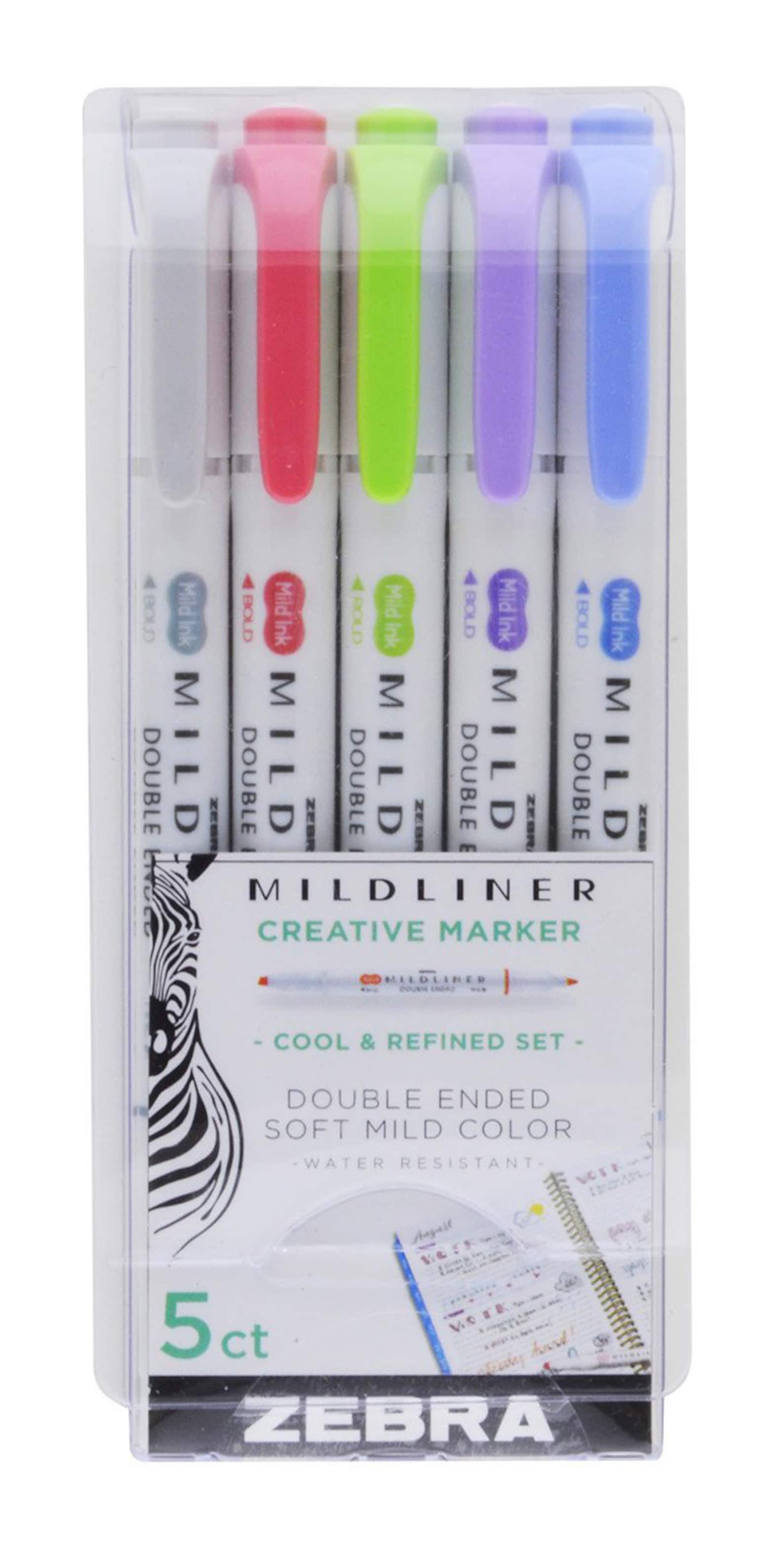 Zebra Mildliner SOFT MILD Mildliner Set of 5 | Blue Package Set WKT7-5C ...
