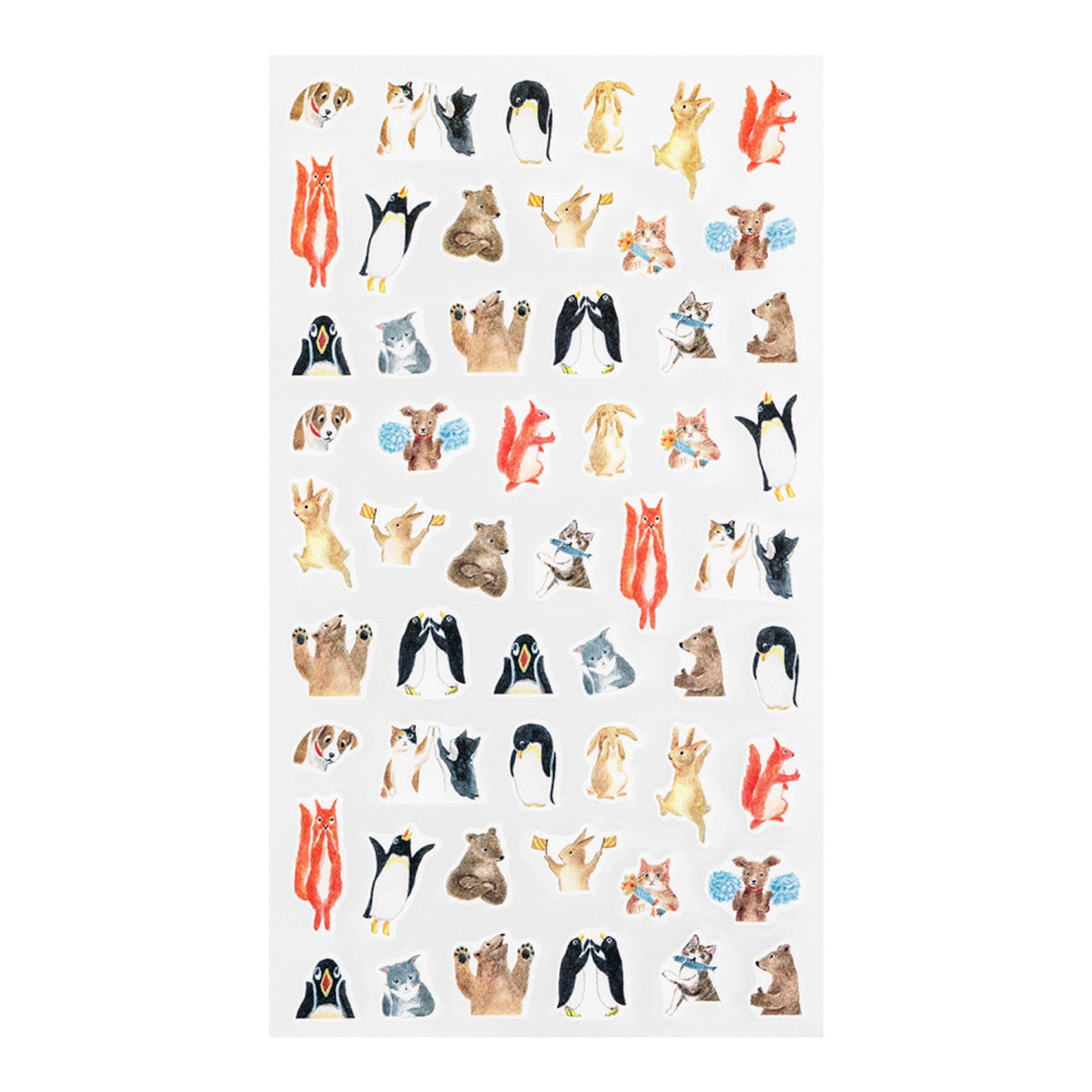 Midori ANIMALS CAT Dog Squirrel Sticker for DIARY Series Stickers Washi ...