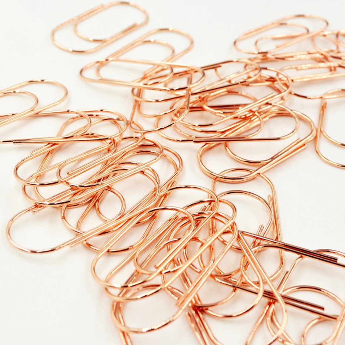 Five 5 Rose Gold Paper Clip Copper Paper Clip Rose Gold Fastener Clip ...