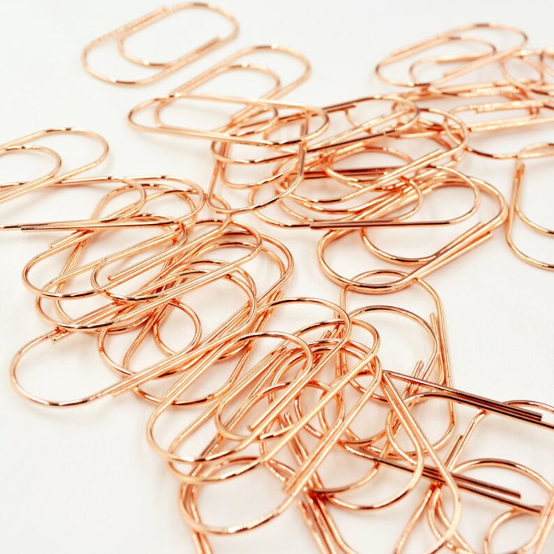 Five 5 Rose Gold Paper Clip Copper Paper Clip Rose Gold - Etsy