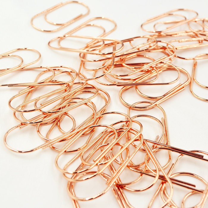 Five 5 Rose Gold Paper Clip Copper Paper Clip Rose Gold - Etsy