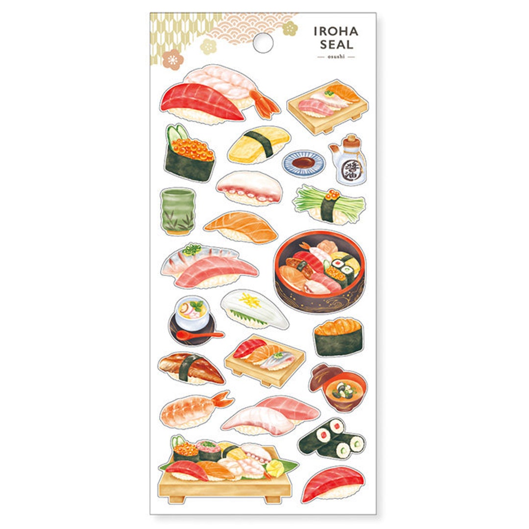 Mind Wave IROHA SUSHI Stickers Sushi Rice Bowl Fish Stew Tempura Clear ...