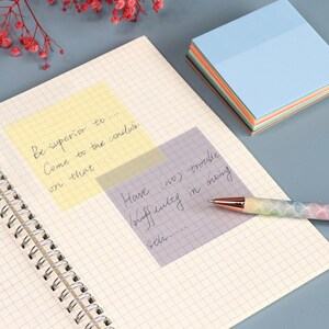 NEUTRAL TONES Translucent Transparent PET Color Vellum Sticky Notes 3 X ...
