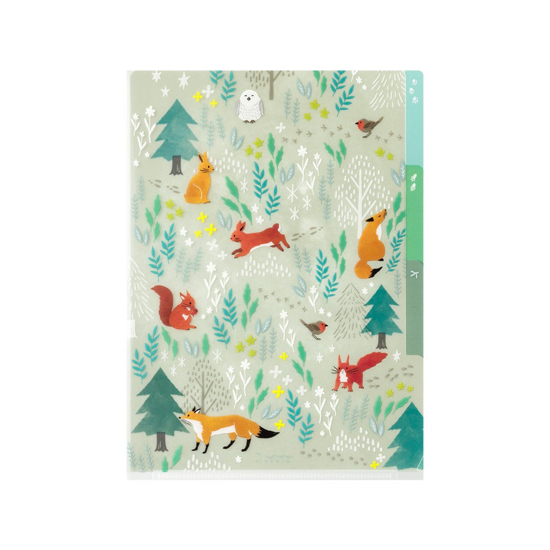 NORDIC ANIMALS Midori A5 3 Pocket Clear Folder MD Folder Water ...