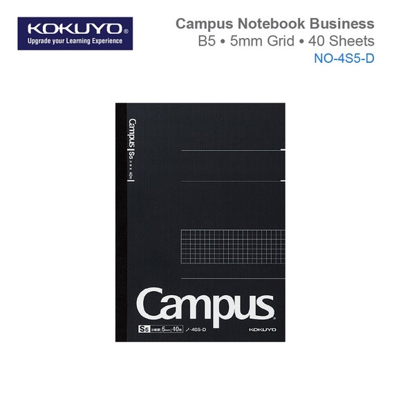 Kokuyo Campus Notebook Black 5mm Grid Semi B5 40 Sheet | Etsy