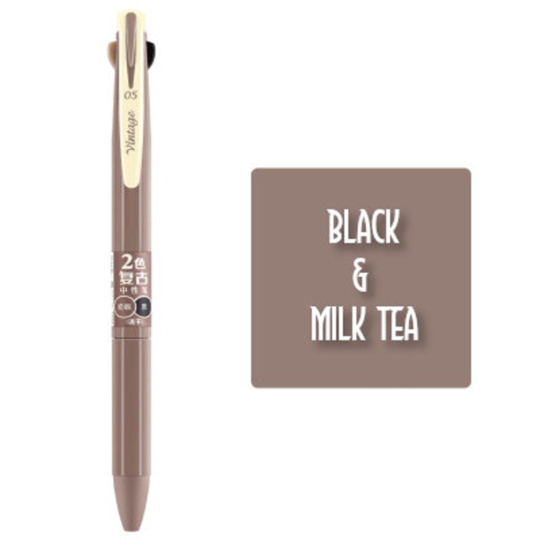 Dianshi MILK TEA & BLACK Retractable Two Way Two Color Ink Stone Series ...