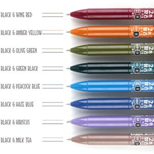 Dianshi WINE RED & BLACK Retractable Two Way Two Color Ink Stone Series ...