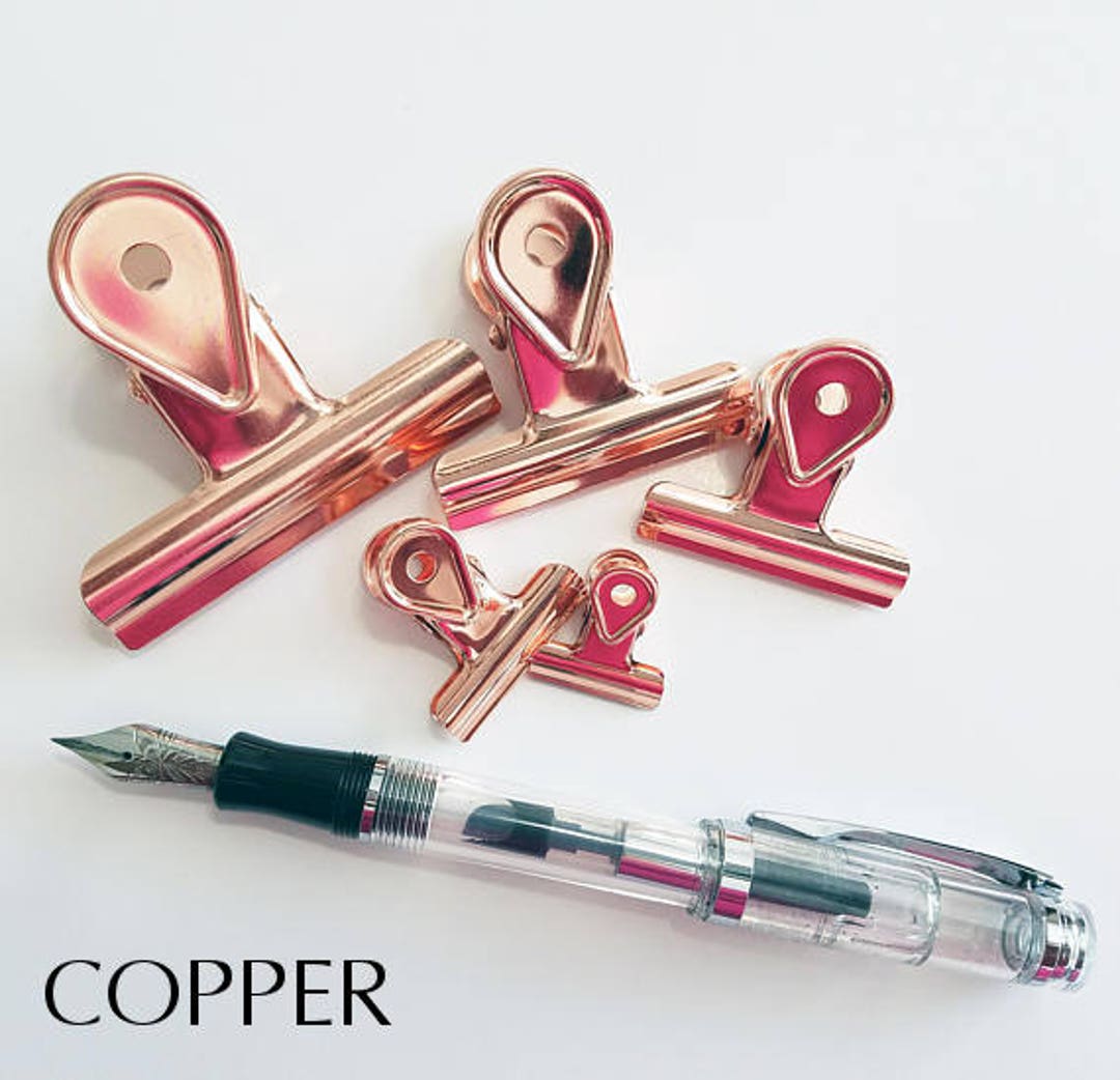 Copper Rose Gold Bulldog Binder Paper Clips - Five Sizes & Seven Colors ...