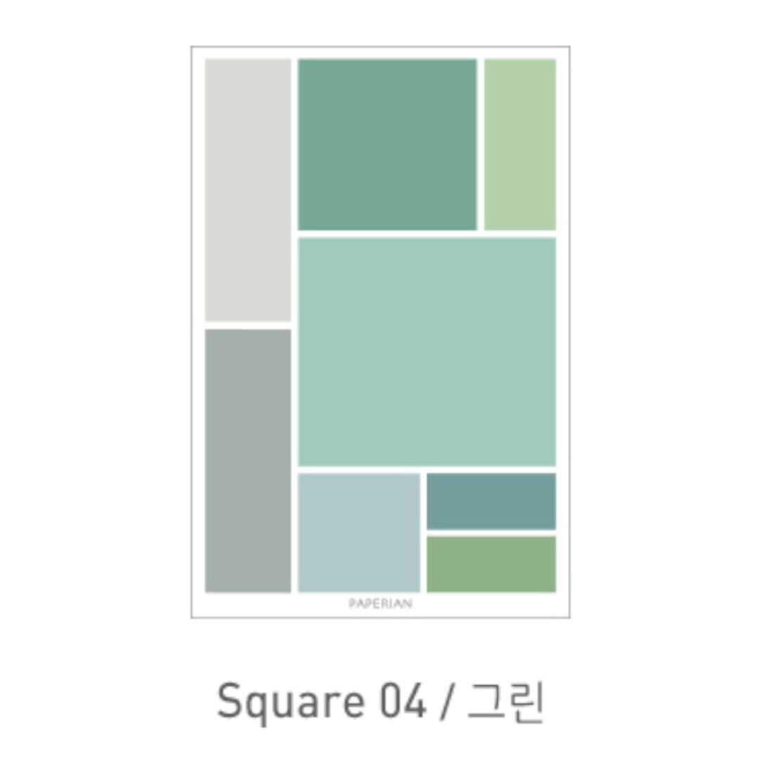 PAPERIAN SQUARE GREEN Color Palette Stickers Blank Stickers Color ...