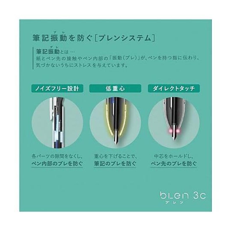 WHITE Zebra Blen 0.5mm 3C 3 Color Ballpoint Multi Pen Three Color Pen ...
