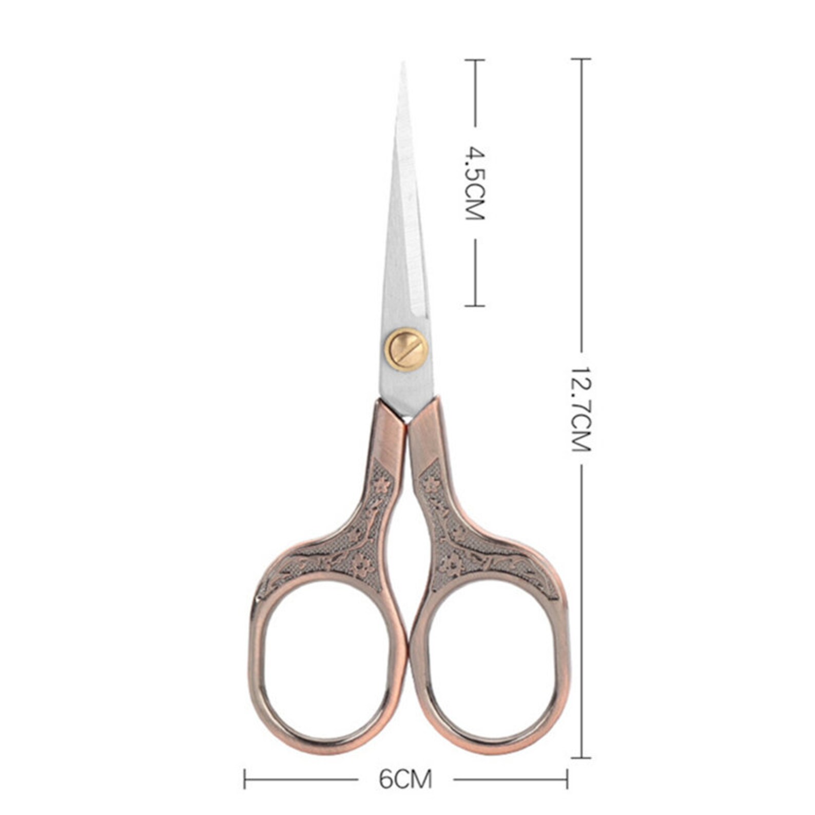 ONE Pair ROSE GOLD Retro Inspired Office Scissors Stationery Embroidery ...