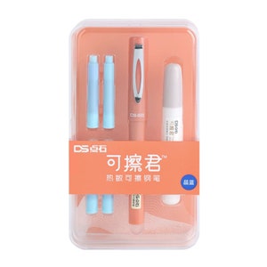 Dianshi WHITE ERASABLE 0.5mm Fountain Pen White Barrel Deluxe Fountain ...