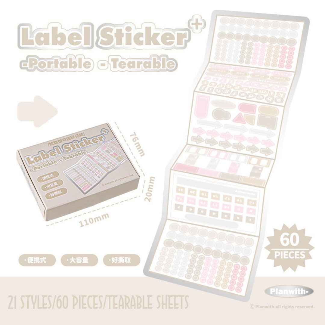 LATTE PLANWITH Label Stickers Dot Stickers Square Stickers Bar Stickers ...