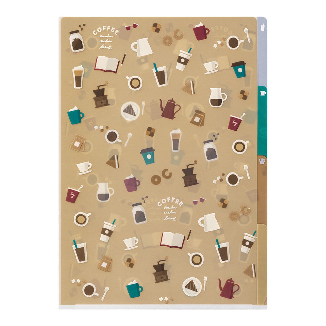 Midori A4 COFFEE 3 Pocket Clear Folder MD Folder Water Resistant Folder ...